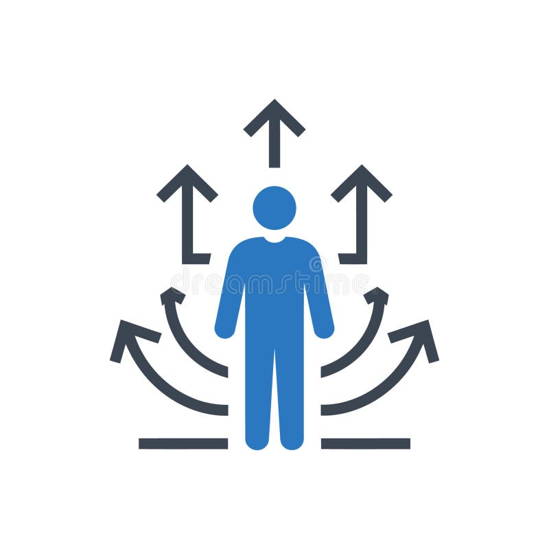 Person with Multiple Choices Icon Stock Vector - Illustration of symbol ...