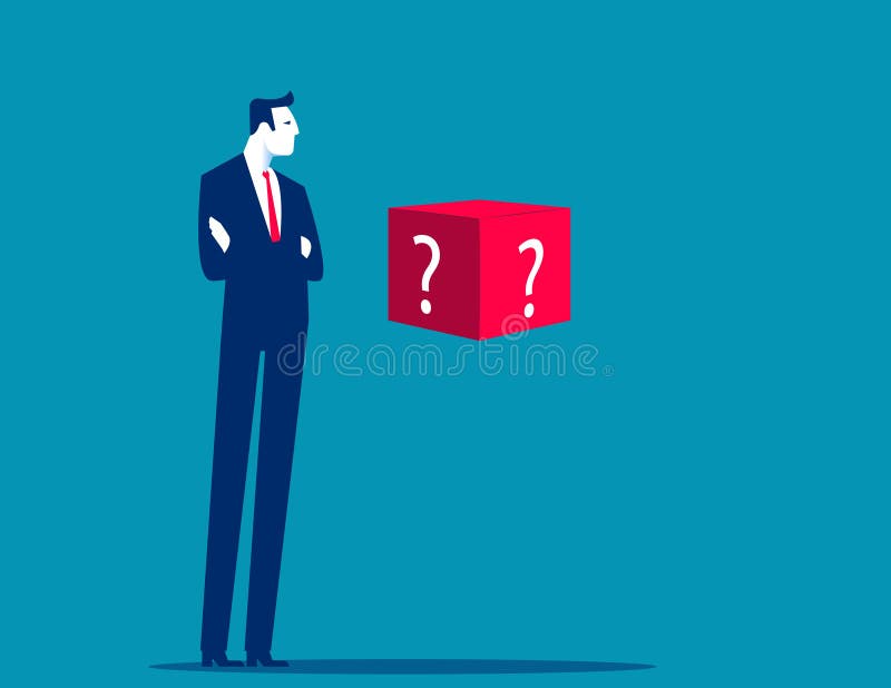 Person with Mystery Box. Gift Box Vector Concept Stock Vector ...