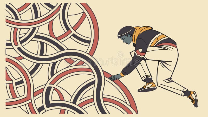 Person Navigating Abstract Interwoven Pathway Challenge Journey ...