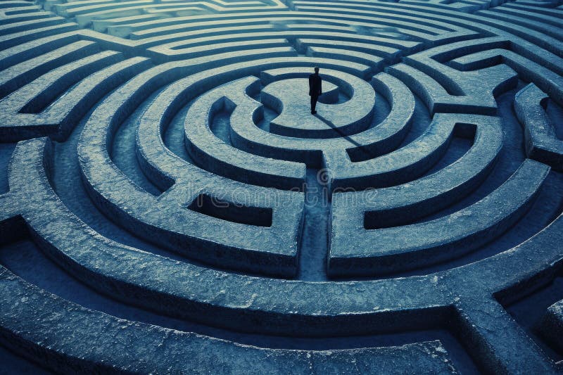 Person Navigating a Maze or Labyrinth, Symbolizing Problem-solving and ...