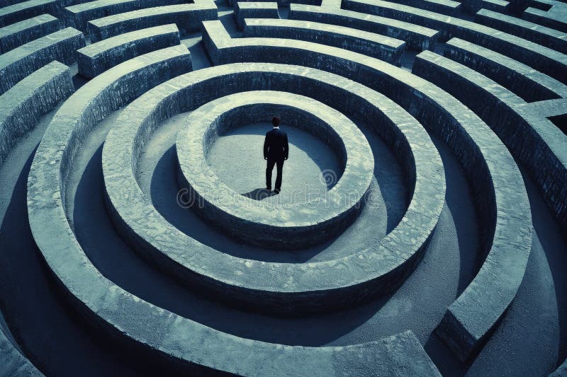 Person Navigating a Maze or Labyrinth, Symbolizing Problem-solving and ...