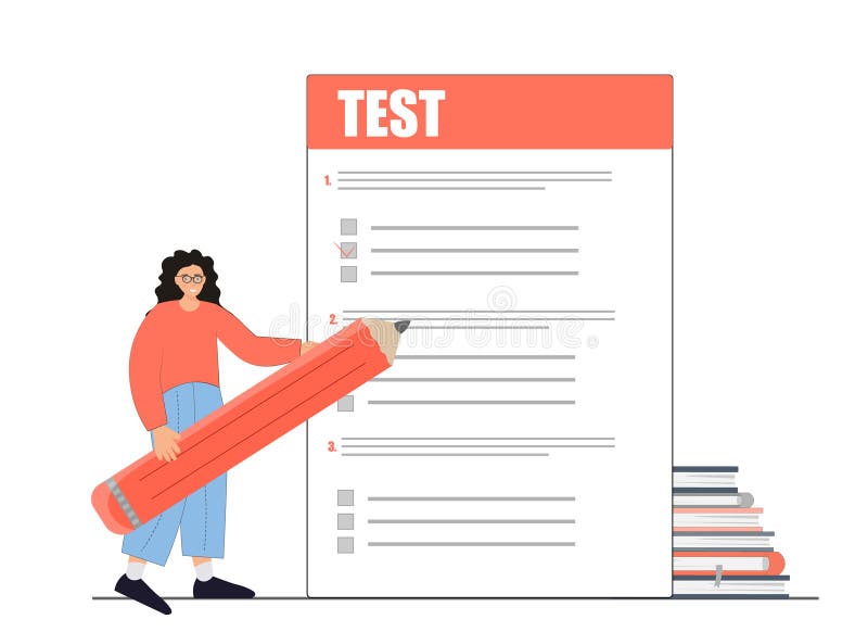 Person Near Huge Paper Test List and Writing Text, Learning, Studying ...