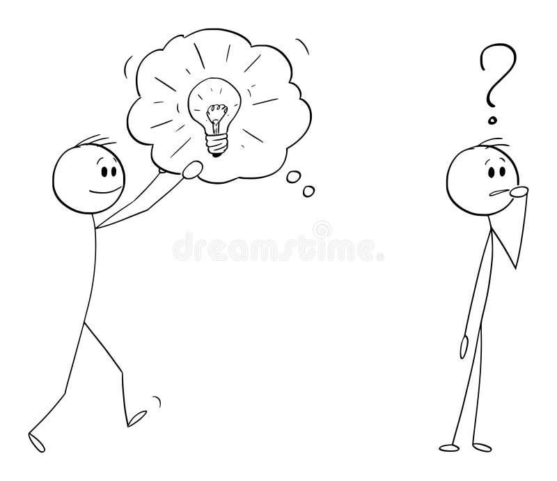 Person Needs Help with Idea , Vector Cartoon Stick Figure Illustration ...