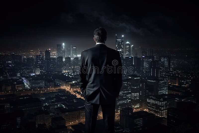 Person in the Night Person in the City Generative AI Stock Illustration ...