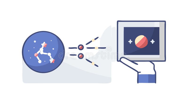 Person Observing Abstract Data, Scientific Analysis, Vector Design ...