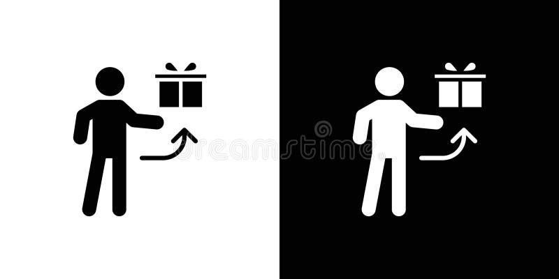 Person Offer Gift Icon Linear Logo Isolated Stock Vector - Illustration ...
