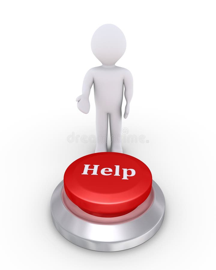 Person offers help button stock illustration. Illustration of info ...