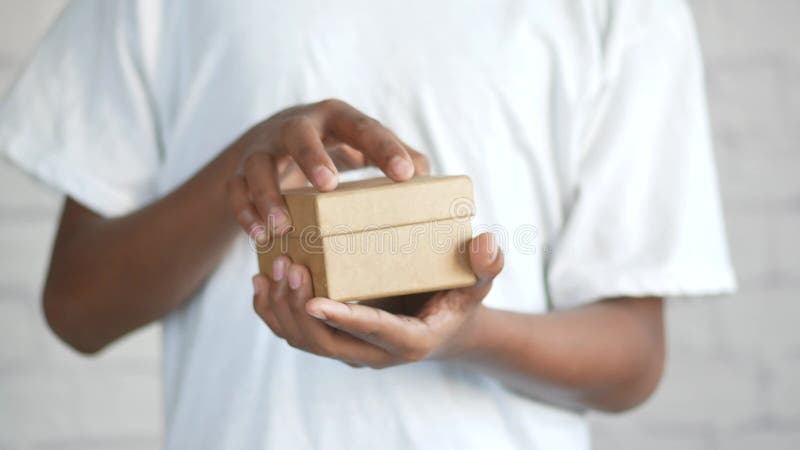 Person Open a Empty Small Gift Box Stock Video - Video of present ...