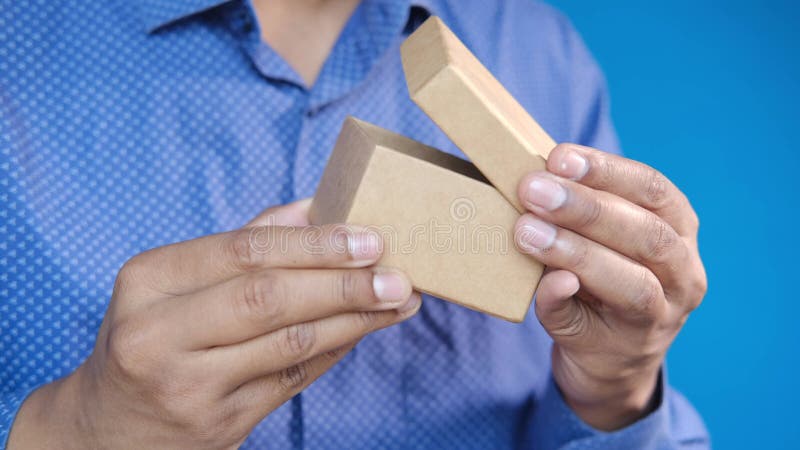 Person Open a Empty Small Gift Box Stock Video - Video of present ...