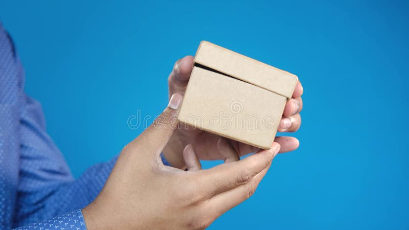 Person Open a Empty Small Gift Box Stock Video - Video of present ...