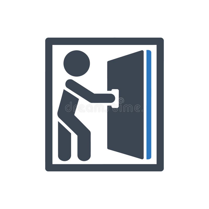 Person Opening Door Icon stock vector. Illustration of person - 350117320