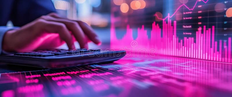 Business Professional Using Calculator Bokeh Background Financial ...