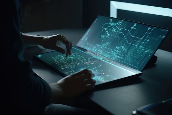 A Person is Operating a Computer, Artificial Intelligence, Technology ...