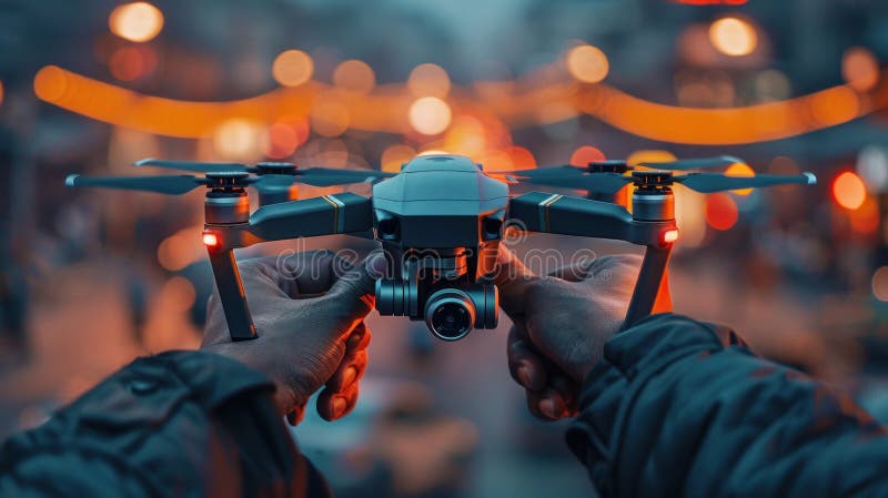 Person Operating Remote-controlled Drone Stock Image - Image of modern ...