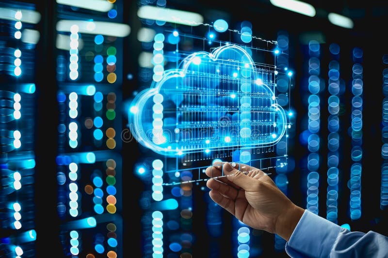 Person Operating Sophisticated Digital Cloud Interface in State of the ...