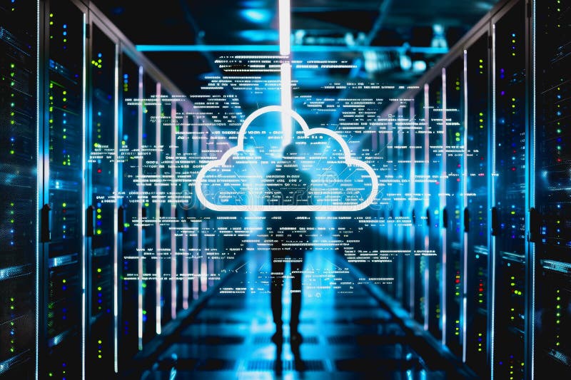 Person Operating Sophisticated Digital Cloud Interface in State of the ...