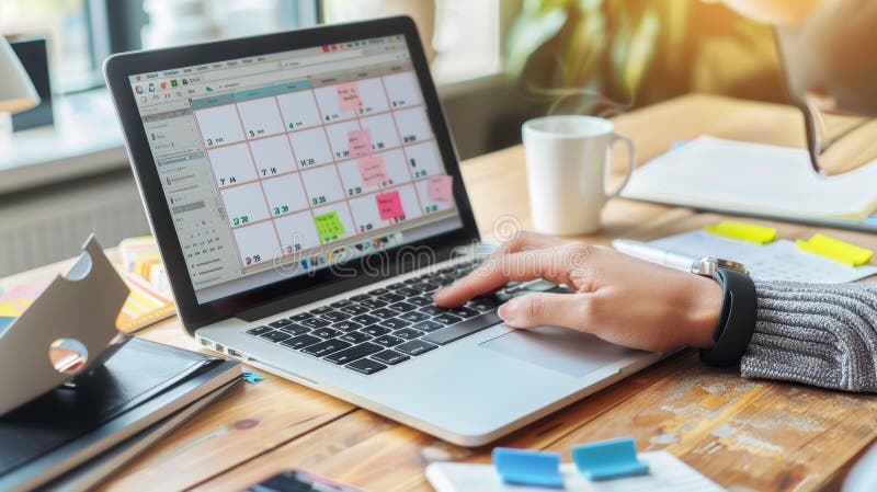 A Hand Using a Laptop. AI Generated Stock Photo - Image of corporate ...