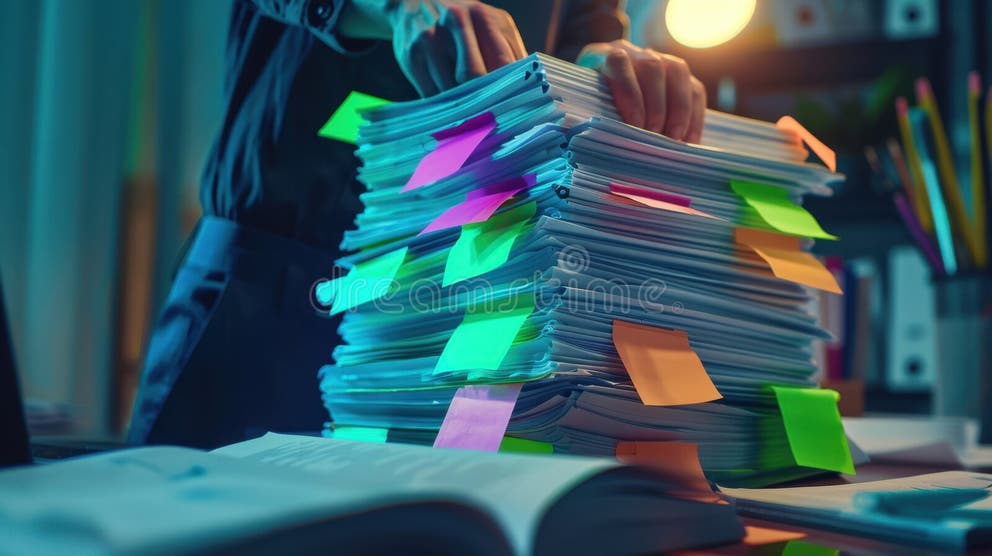 The Stack of Organized Documents.AI Generated Image Stock Image - Image ...