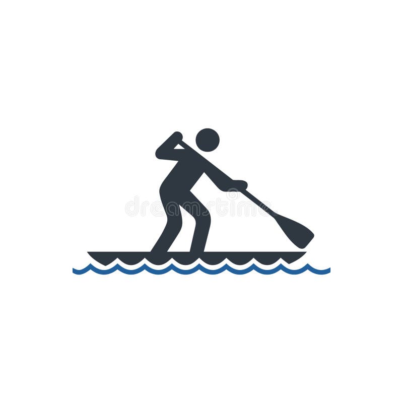 Person Paddle Boarding Water Icon Stock Vector - Illustration of paddle ...