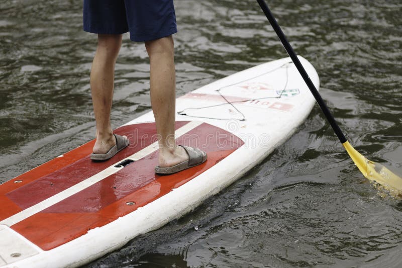 Person Paddleboarding on Calm Water Stock Photo - Image of adventure ...
