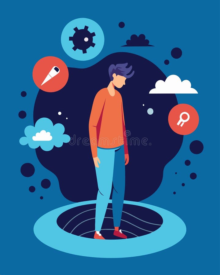 A Person Ped in a Deep Pit of Selfdoubt and Insecurity the Avalanche of ...