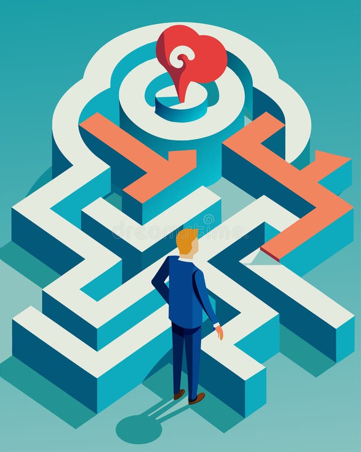 A Person Ped in a Maze with Each Turn Representing a Different ...