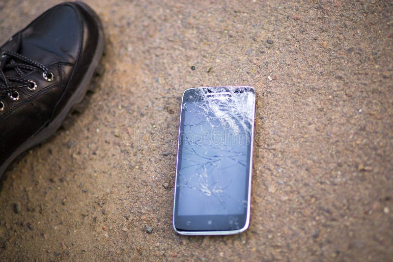 Person Picking Broken Smart Phone Ground Stock Photos - Free & Royalty ...