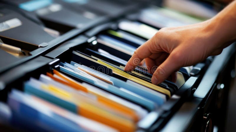 A Person is Picking Up a Folder from a Briefcase Stock Photo - Image of ...