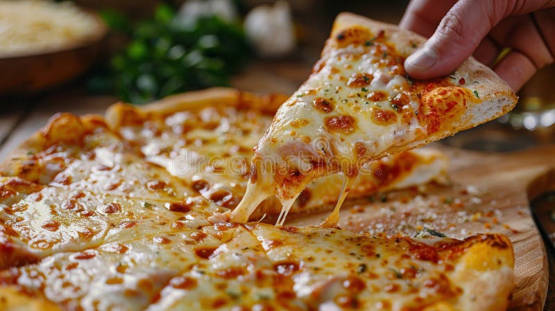 Person Picking Up Slice of Pizza Stock Image - Image of flavorful ...