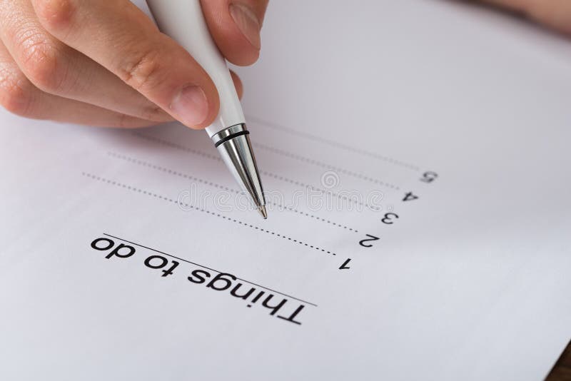 Person Planning List of Work To Do Stock Image - Image of checklist ...