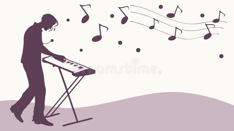 Playing Keyboard Drawing Stock Illustrations – 843 Playing Keyboard ...