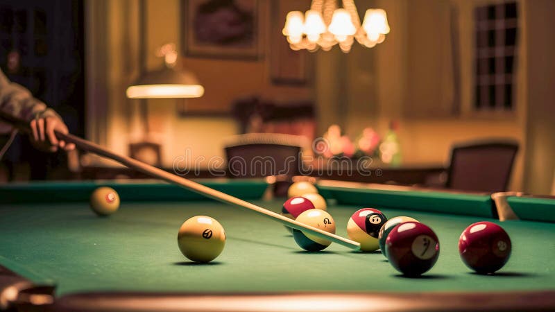 Person playing pool stock illustration. Illustration of sphere - 346142628