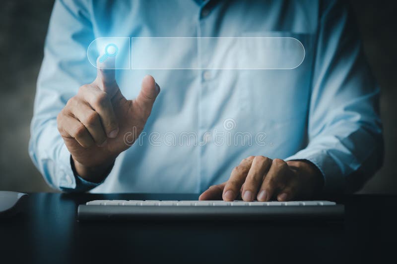 Person Pointing To Search Box Hologram Graphic, Search Engine ... Person Pointing To Search Box Hologram Graphic, Search Engine ...