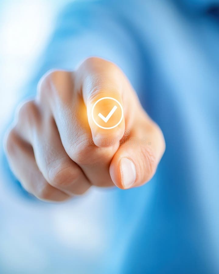 Person in ISO Certification Process with a Glowing Check Mark for ...