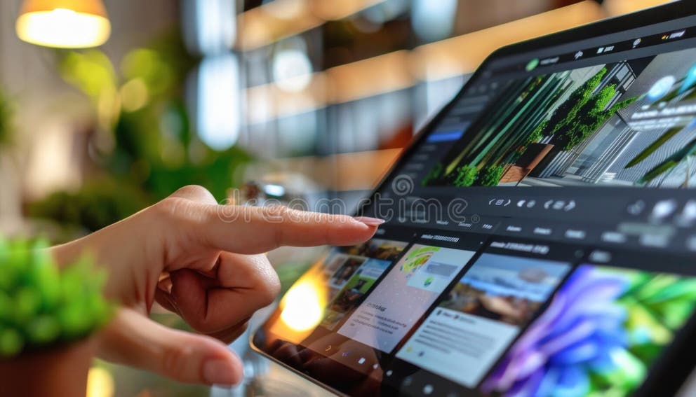 A Person Points at a Tablet for Communication and Multimedia Sharing on ...