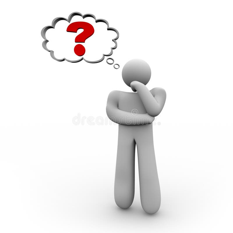 Person Pondering a Question Stock Illustration - Illustration of ...