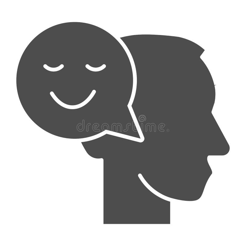 Person with Positive Thought Line and Solid Icon, Communication Concept ...