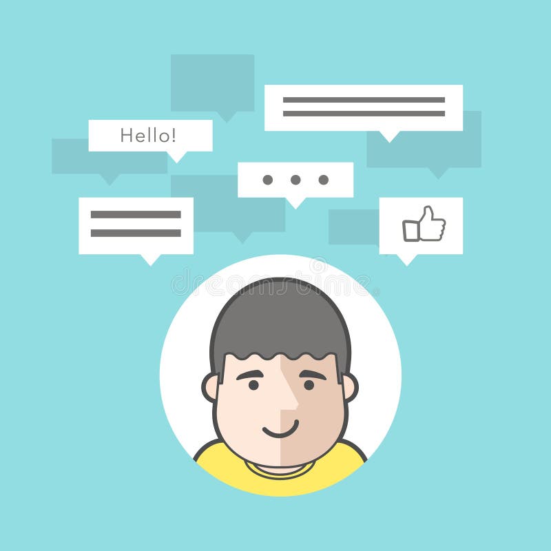 Person Posting Comments Online Concept Stock Vector - Illustration of ...