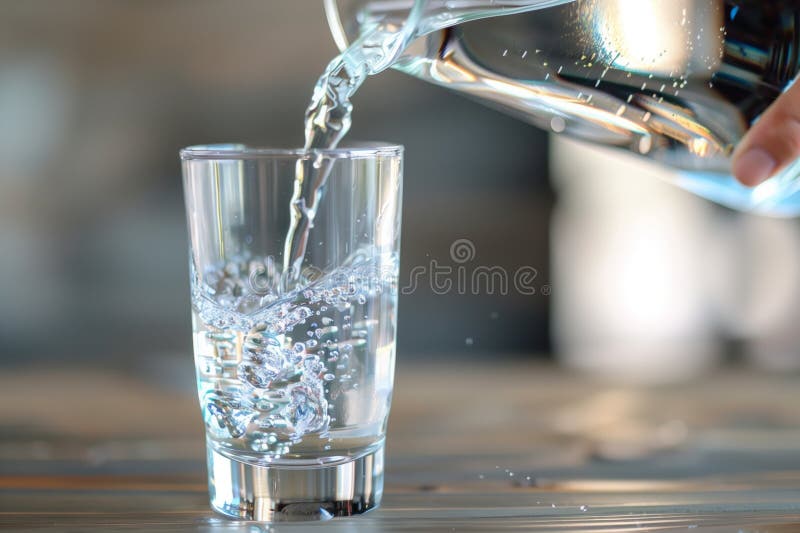 Person Pouring Water into Glass, Water Stream Blurred Stock Photo ...