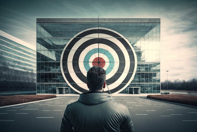 Bullseye Target on a White Background, with a Black Crosshair and Red ...