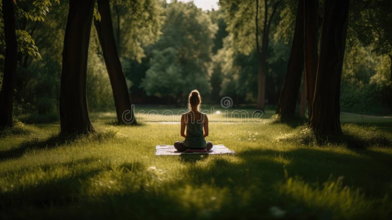 A Person Practicing Meditation in a Forest Capturing Captures the ...