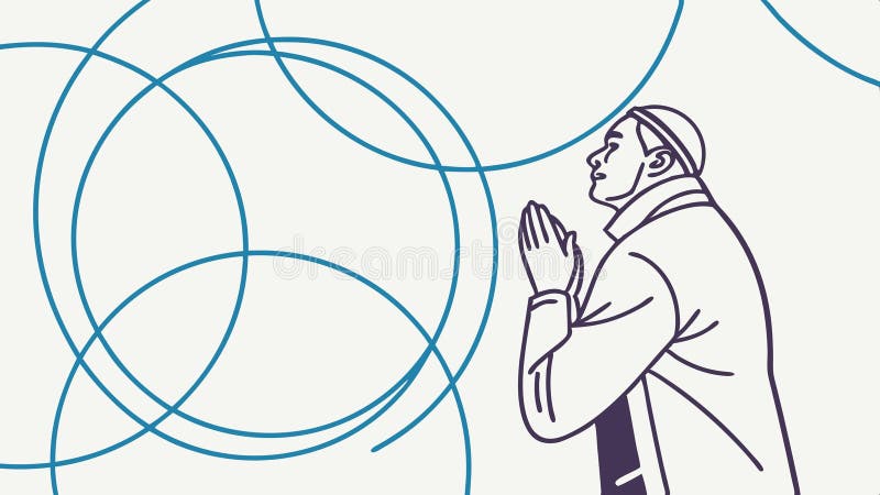 Person Praying with Raised Hands Devotion Worship Vector Design ...