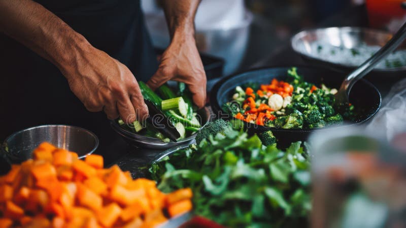 Person Preparing a Nutritious Meal with Fresh Vegetables and Lean ...