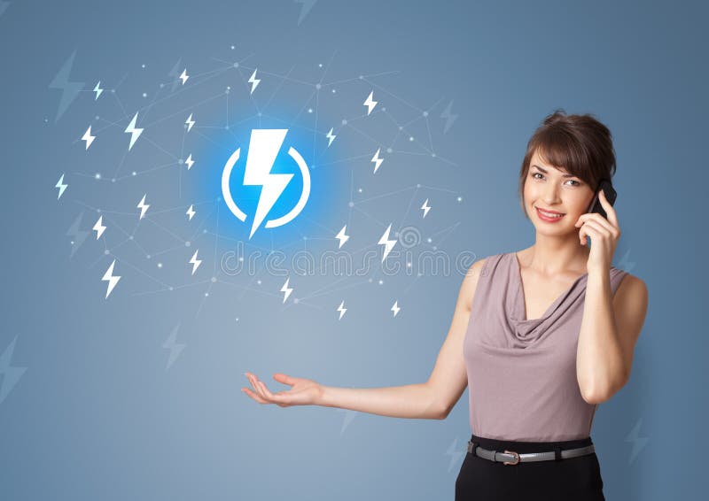 Person Presenting Battery Life Concept Stock Photo - Image of energy ...