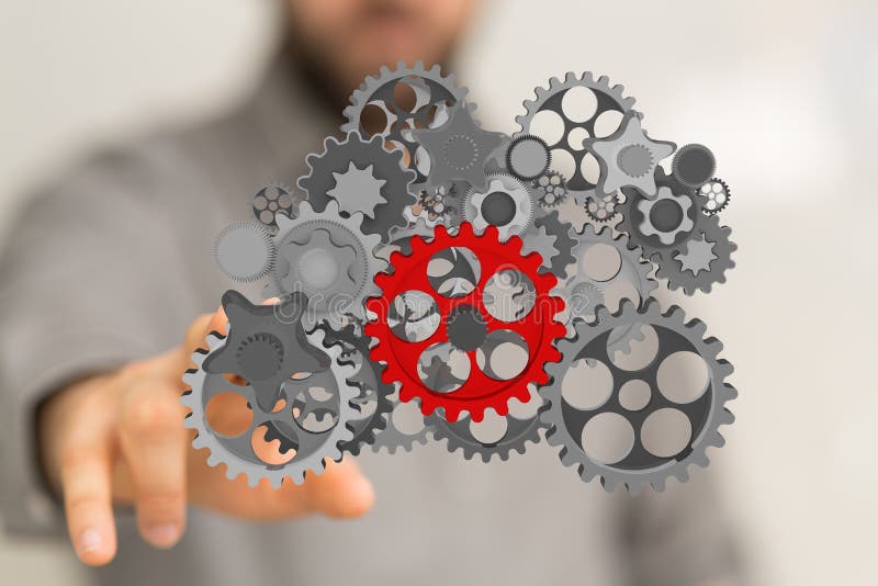 Person Presenting the Digital Projection of Engineering Gears Stock ...