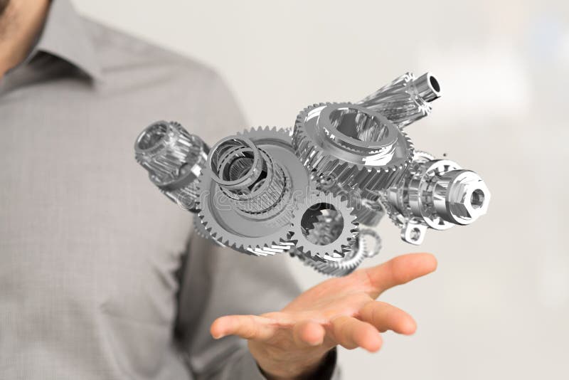 Person with Gears in His Head Stock Photo - Image of head, education ...