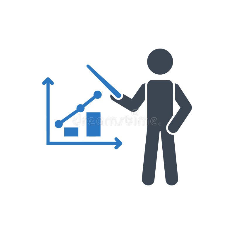 Person Presenting Growth Chart Icon Stock Vector - Illustration of sign ...