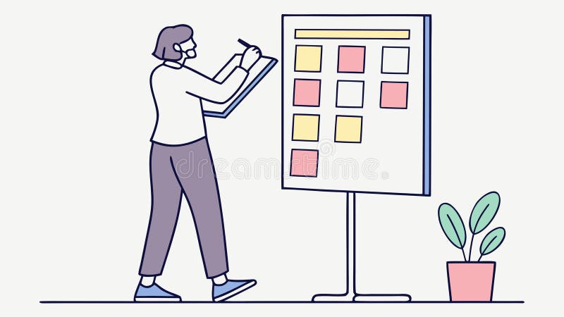 Person Presenting Ideas on Board, Creative Thinking, Vector Design Generative AI Stock Vector ...