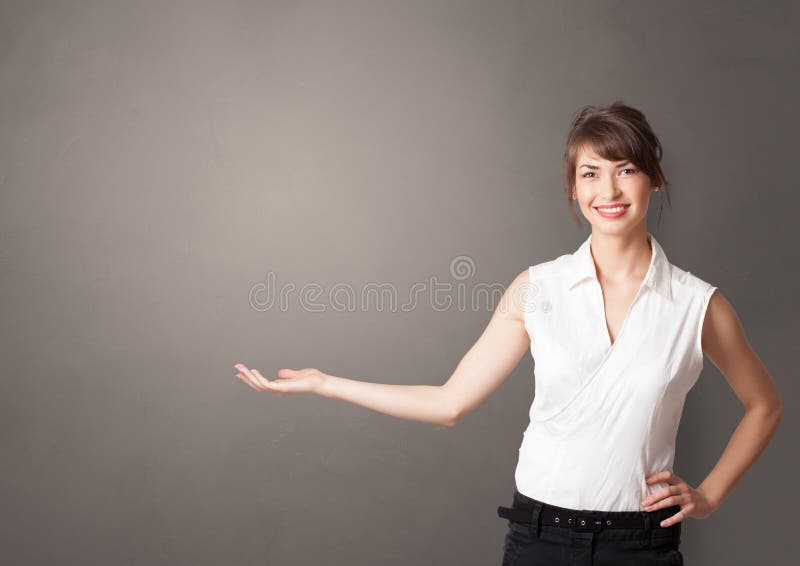 Person Presenting Something with Empty Space Stock Photo - Image of ...