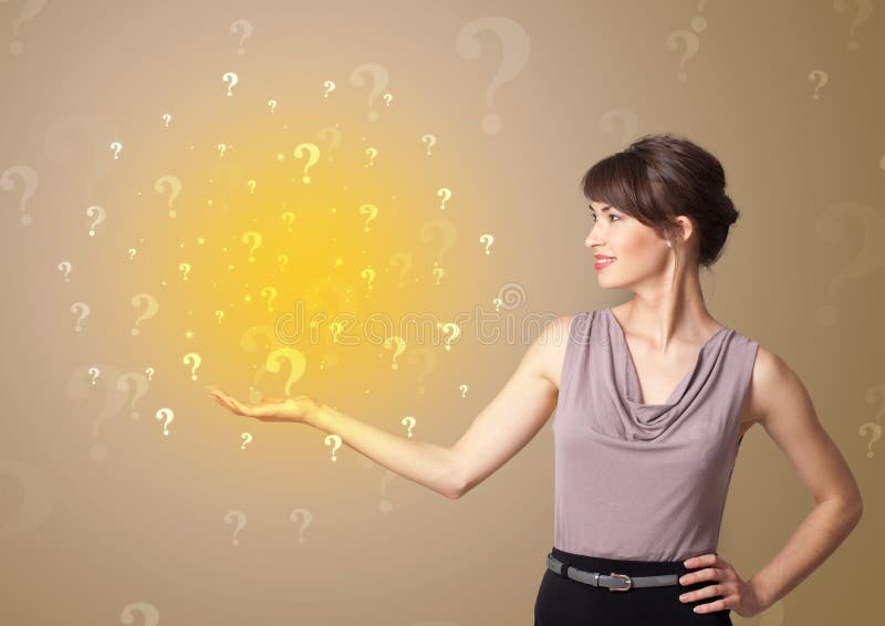 Person Presenting Something with Question Sign Concept Stock Image ...